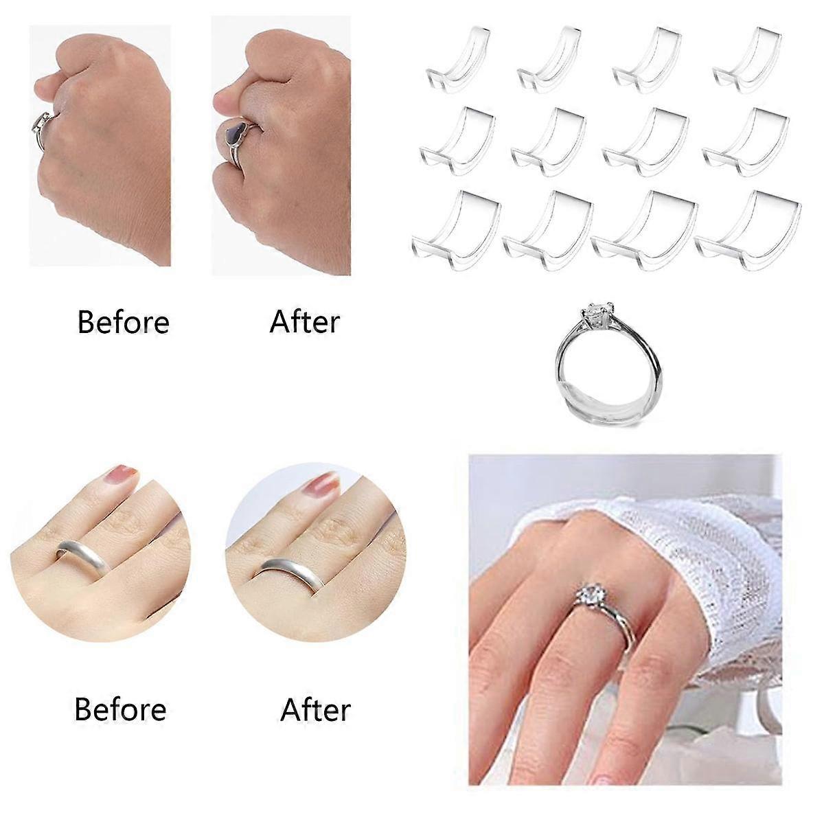 12Pcs Invisible for Loose Rings Ring Adjuster Fit Any Rings Ring Clips ...