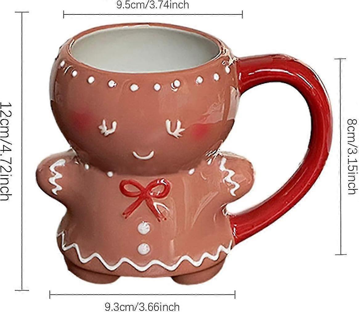 Gingerbread Man Mug, Ceramic Christmas Coffee Mugs Cute Cartoon 3d ...