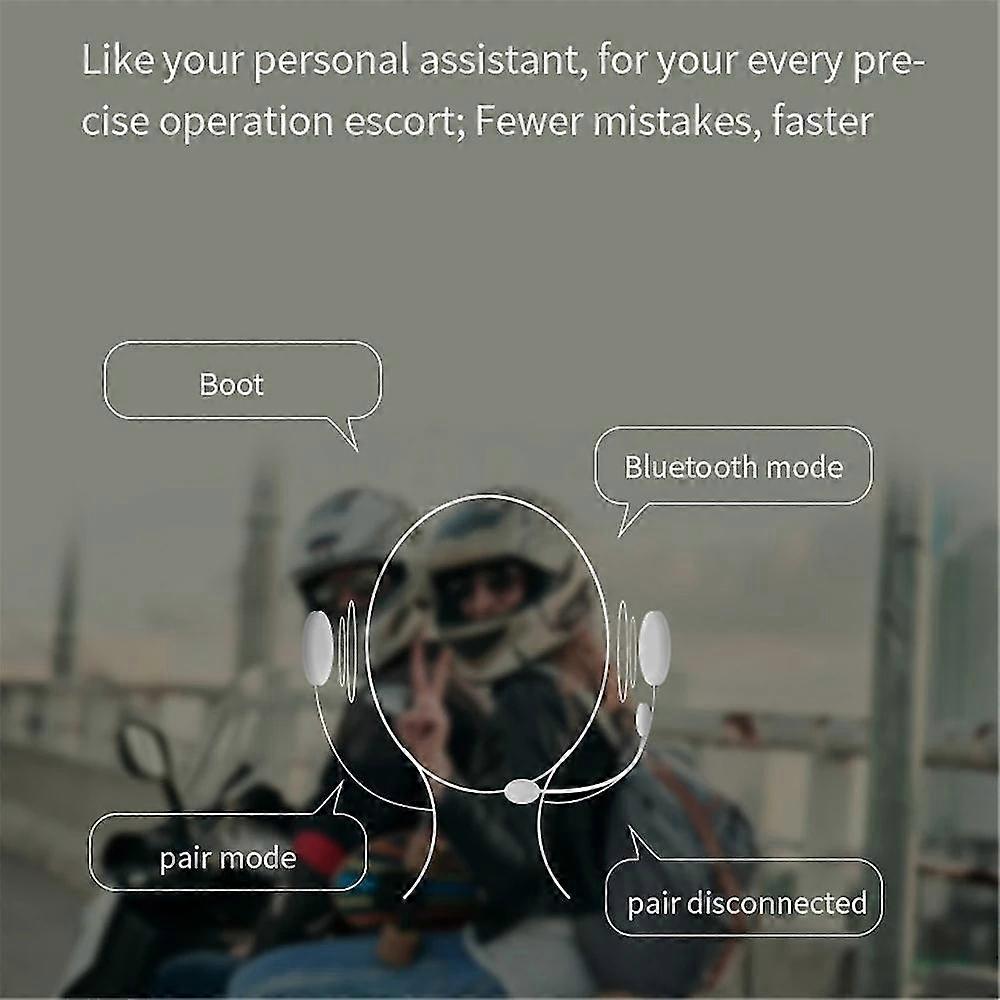 2Pcs Bluetooth Intercom Motorcycle Half Helmet Bluetooth Headset ...