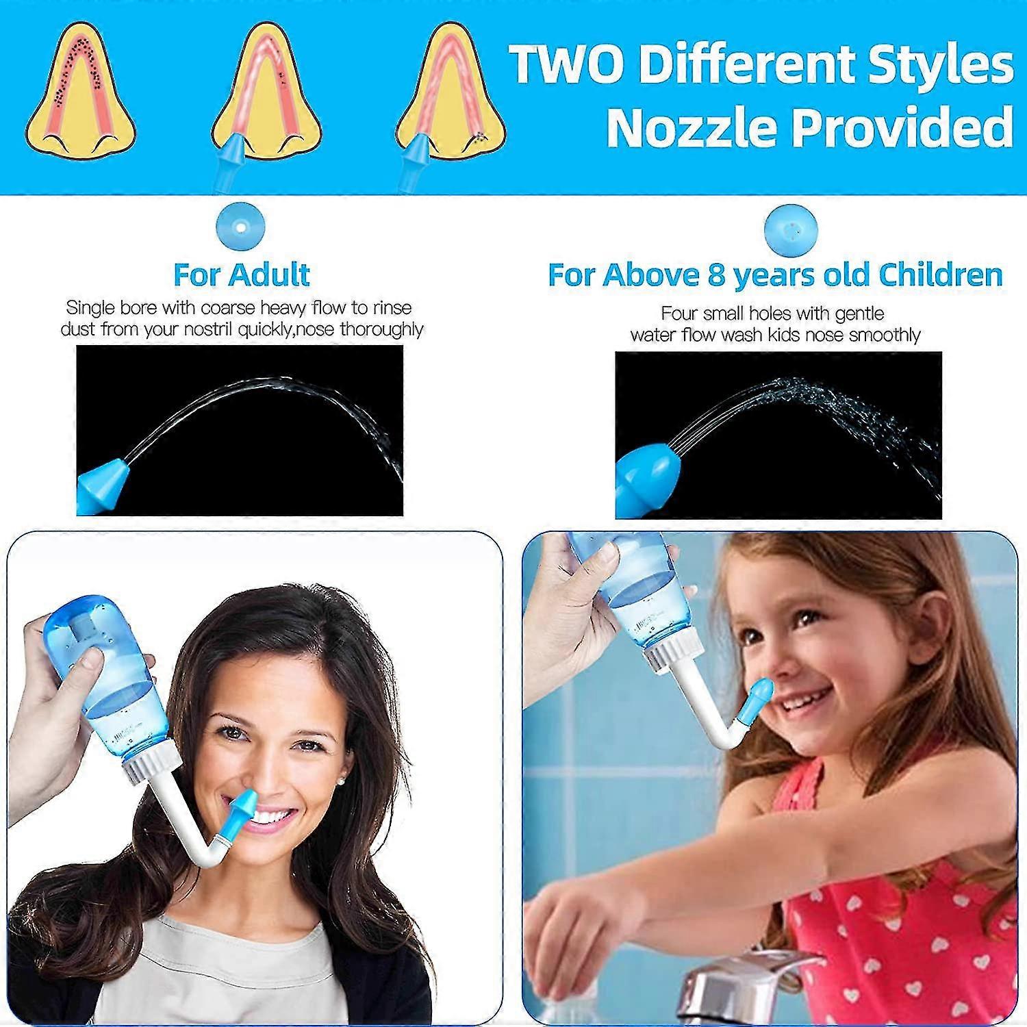 Neti Pot Sinus Rinse,nasal Wash Nose Rinsing Cleanse Bottle For Adult ...