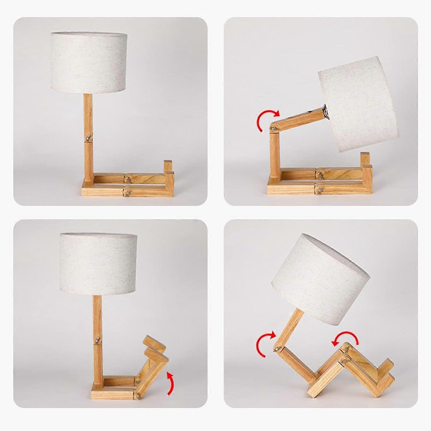 Wooden Desk Lamp, Bright Light, Joint Adjustment Design, Simple Wood ...