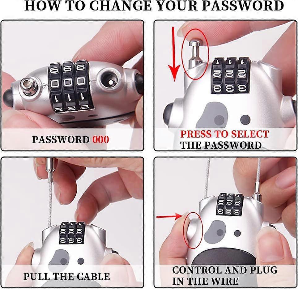 1pcs Combination Padlock, 3 Digit Code Padlock with 80mm Cable, Locker ...