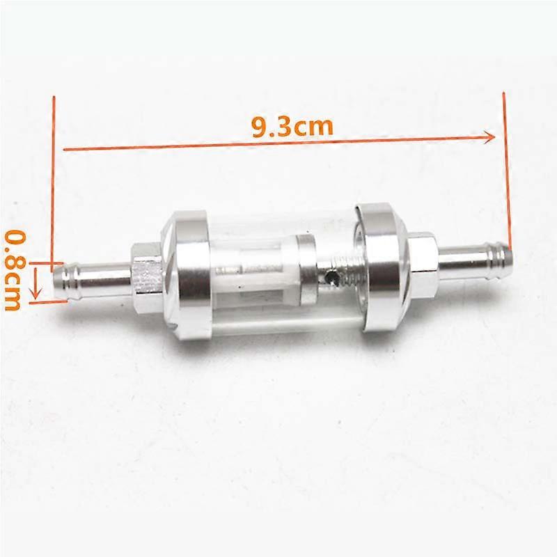 Universal Chrome Glass Filter for Gasoline Diesel Engine 8mm Silver ...