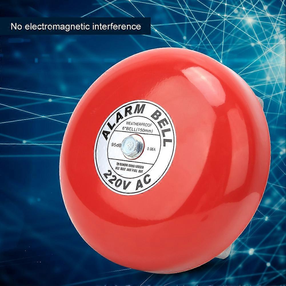 CB-6B Fire Alarm Bell 150mm 95dB Red Industrial Building Elevator Alarm ...