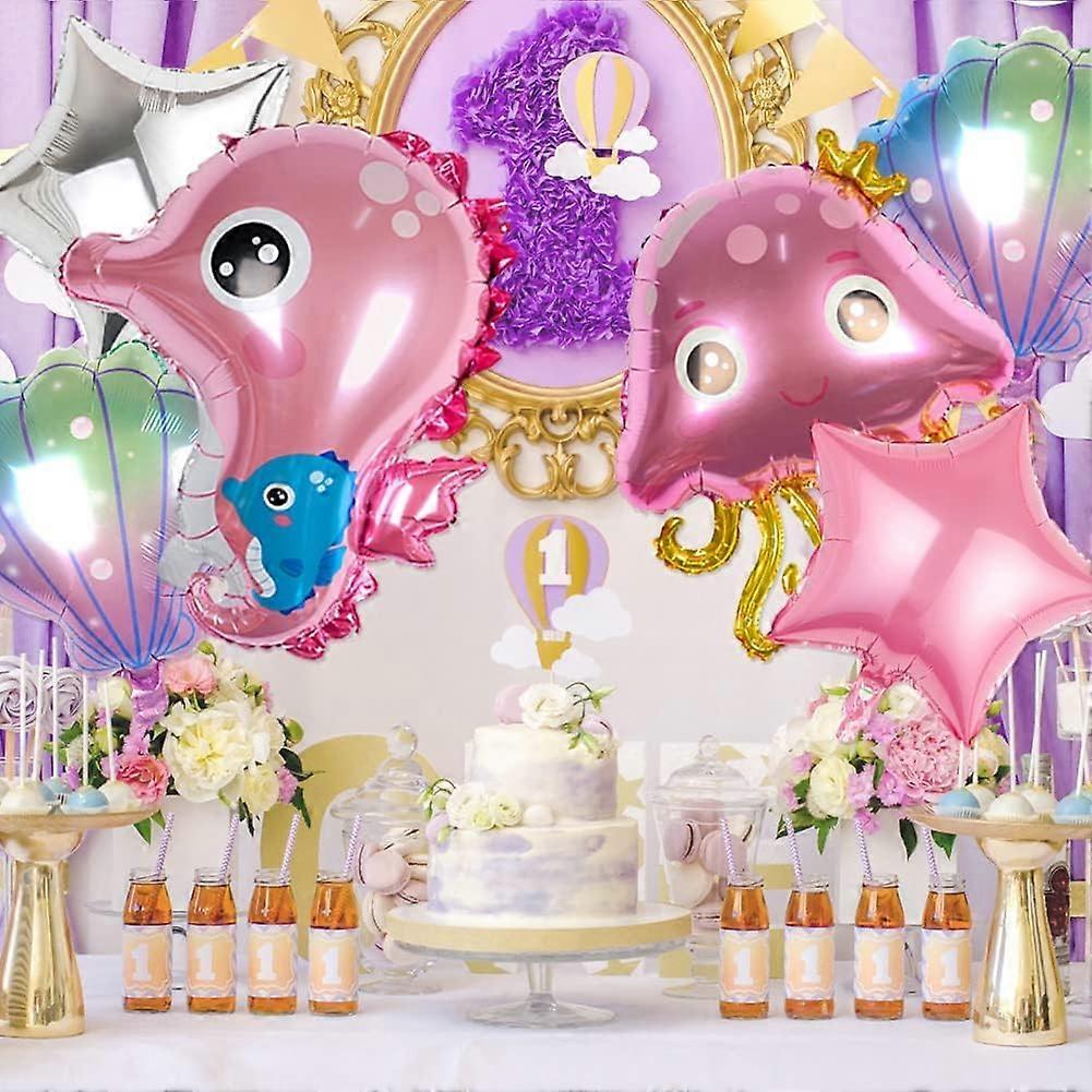 Ocean Animals Foil Balloon Jellyfish Balloon Sea Horse Aluminum Balloon ...