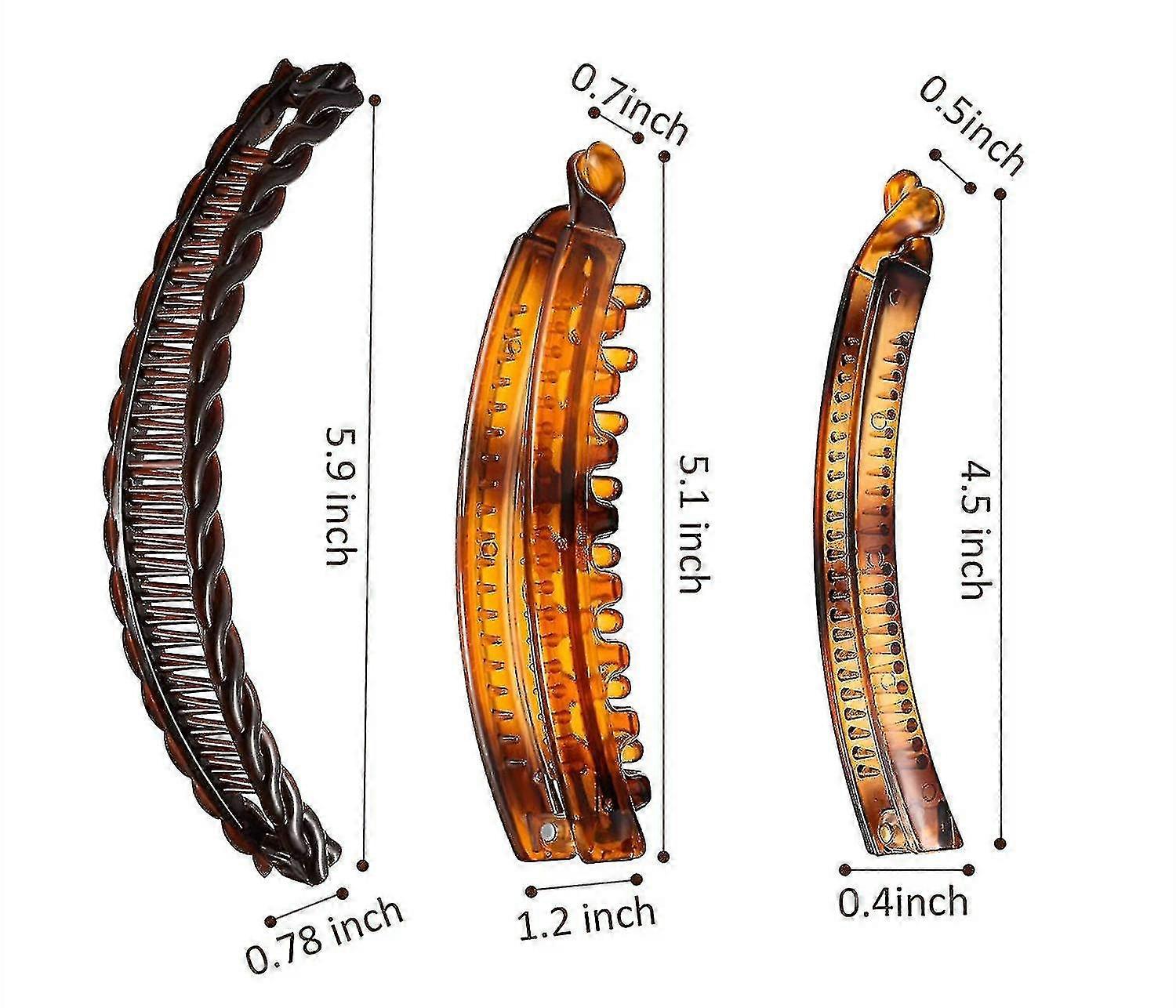 Banana Hair Clips Set, Clincher Combs Grip Fishtail Clips 3style 9pcs ...