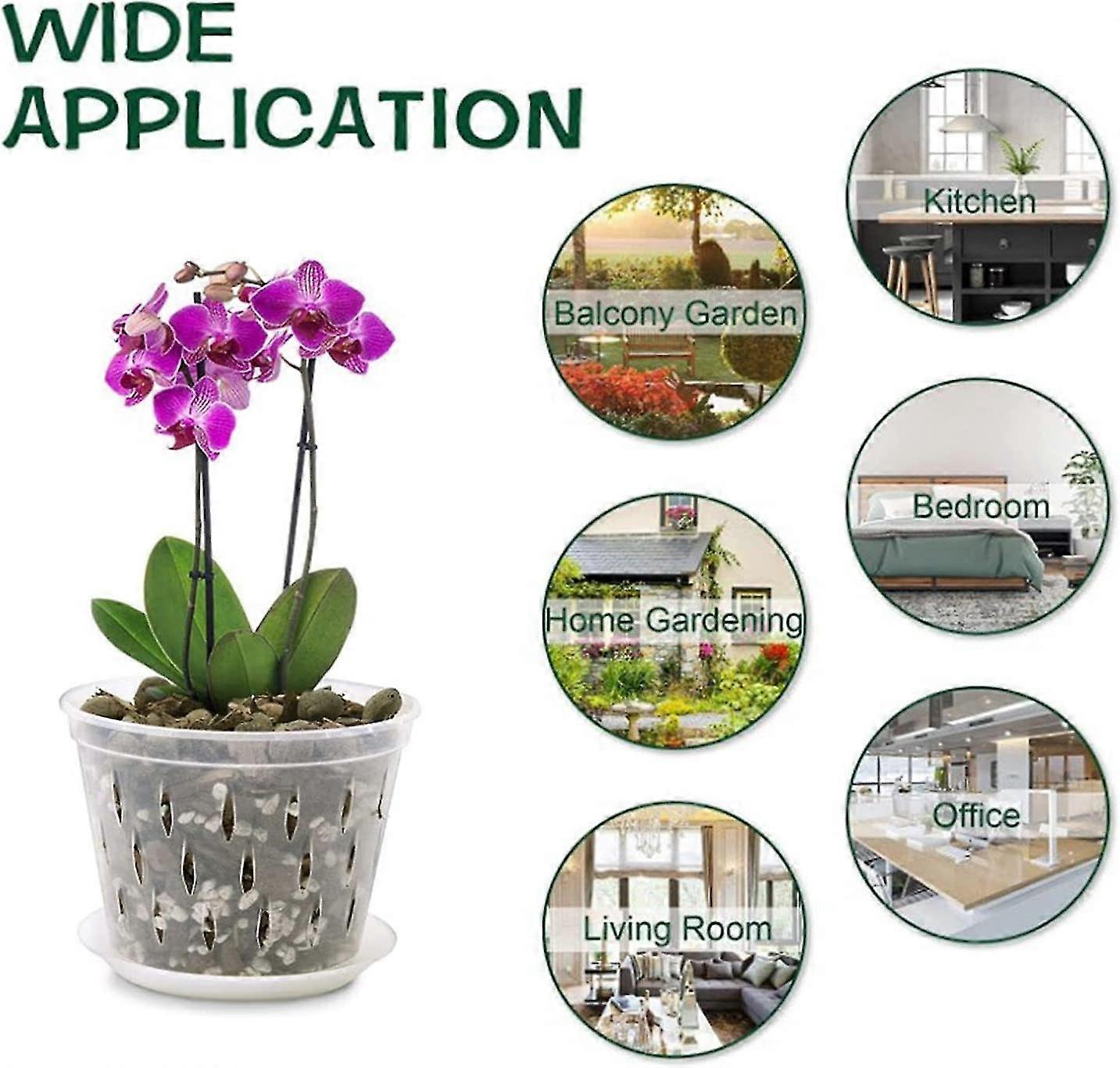 5 Pack Orchid Pots 5 Inch Clear Orchid Pots With Holes And Saucers ...