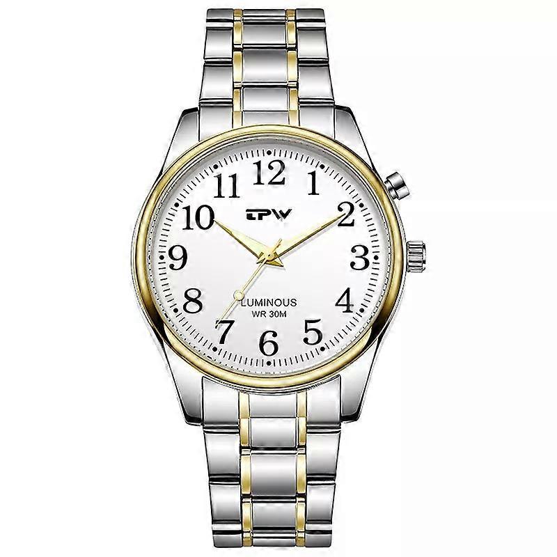 Light Up Watch Dial Full Luminous Face 40mm Easy Reader Stainless Steel ...