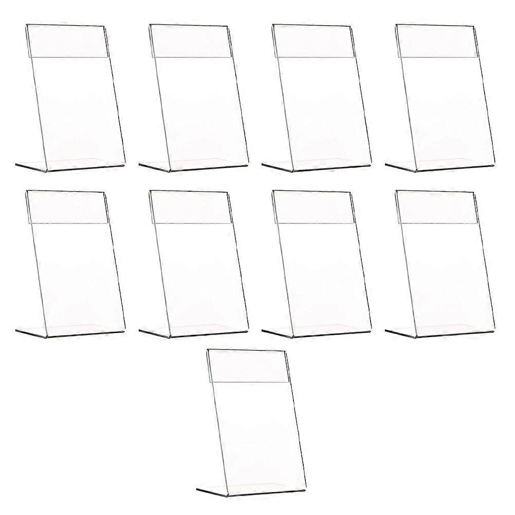9Pcs Acrylic Display Stand L-shape Slanted Sign Holders Desktop Paper ...