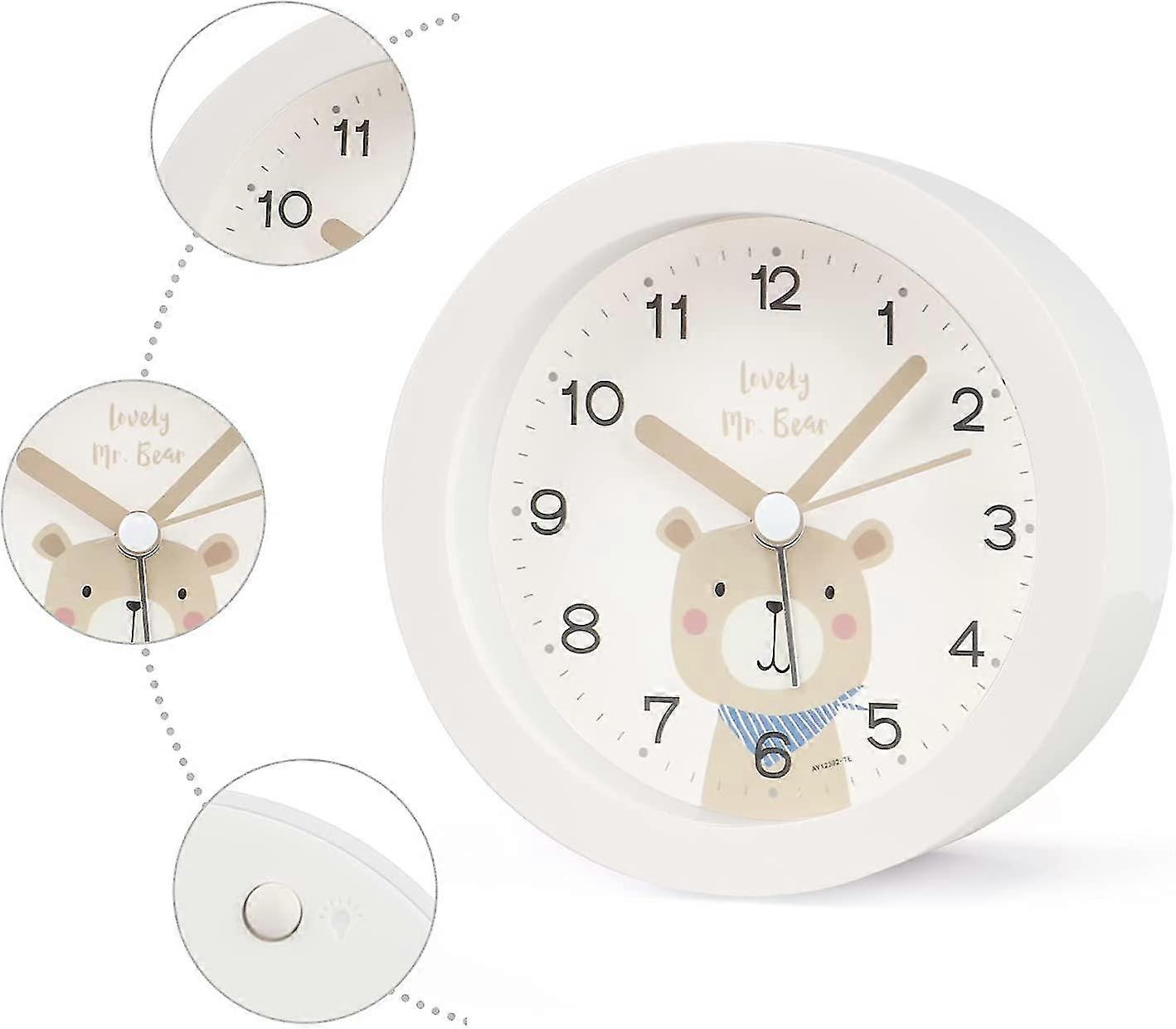 Alarm Clock Children Without Ticking, Silent Cute Children Alarm Clock ...