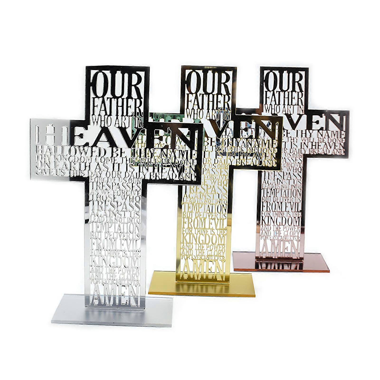 21cm Hollow Out Acrylic Scriptures Cross with Stand Jesus Christ ...