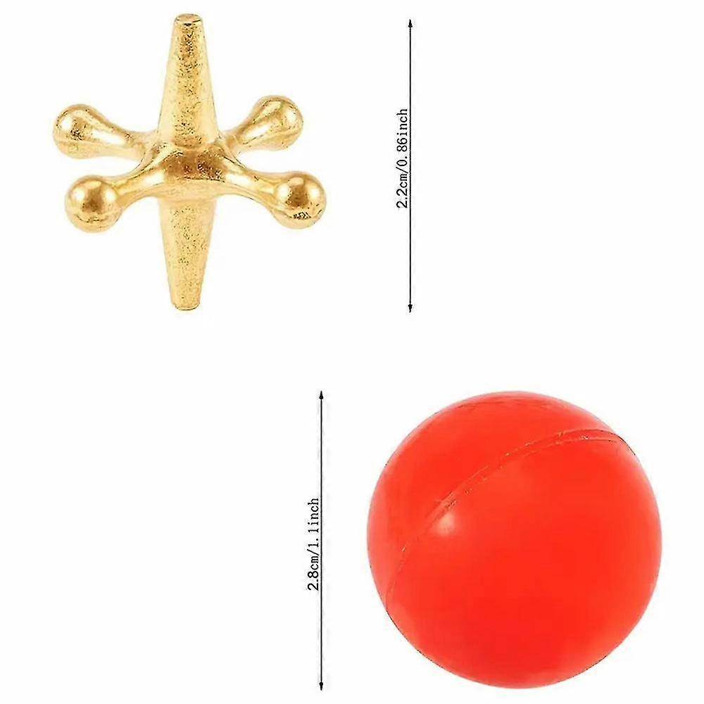 Metal Jacks Game With Ball, Old School Jax Game Toys For Kids Adults ...