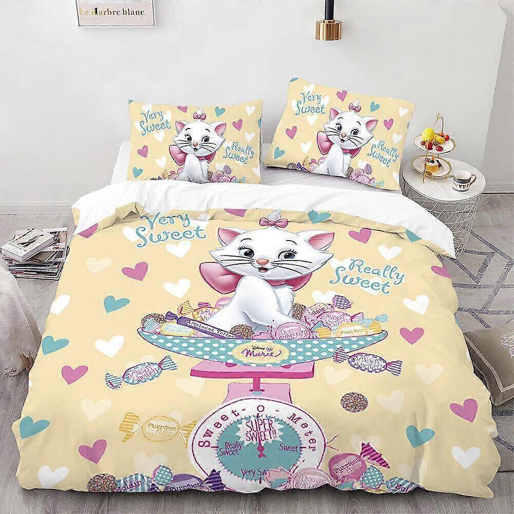v1897 Bed Sheets Marie Cat The Aristocats Duvet Cover Set Bed Sheets ...