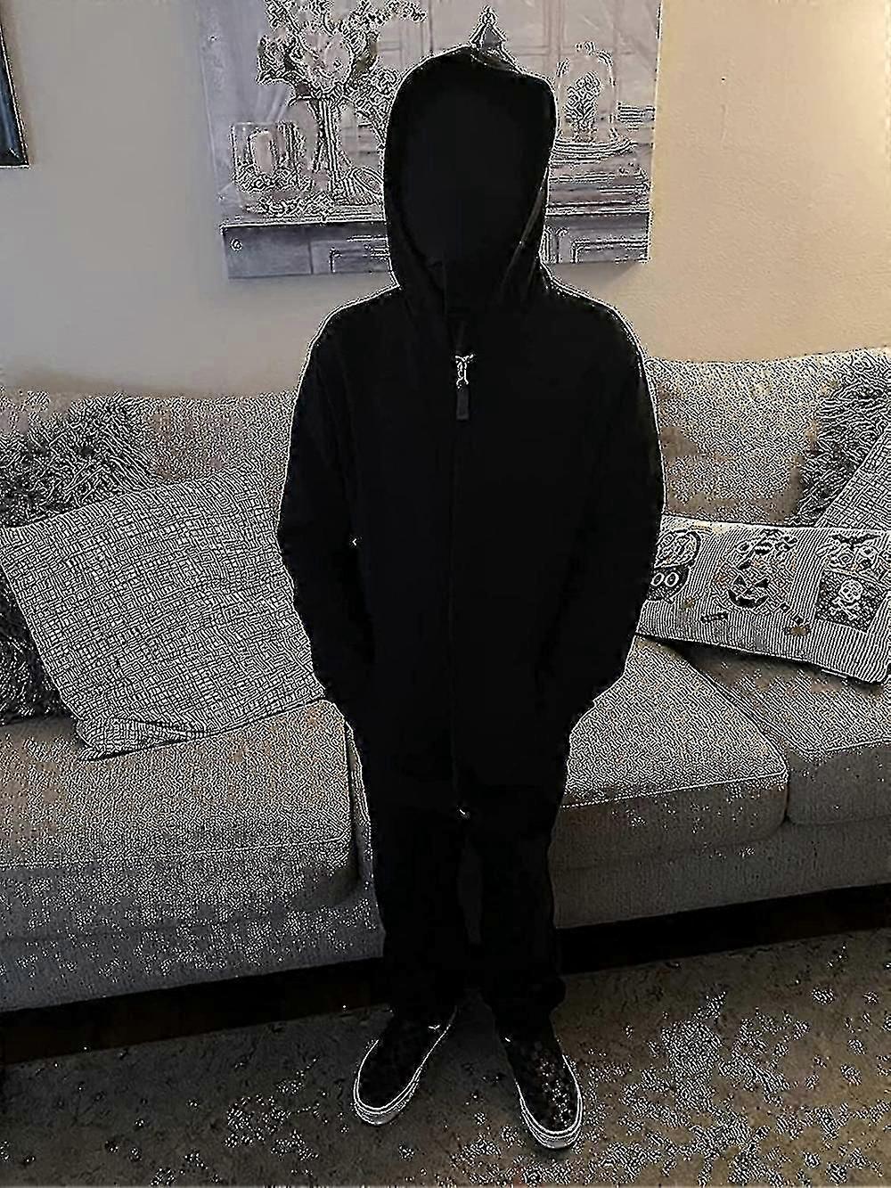 2 Pieces Full Face Mask Black 2nd Skin Masks Halloween Cosplay Spandex ...