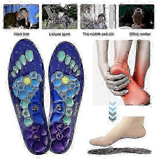 1 Pair Magnetic Acupressure Insoles Unisex Foot Arch Support Promote ...