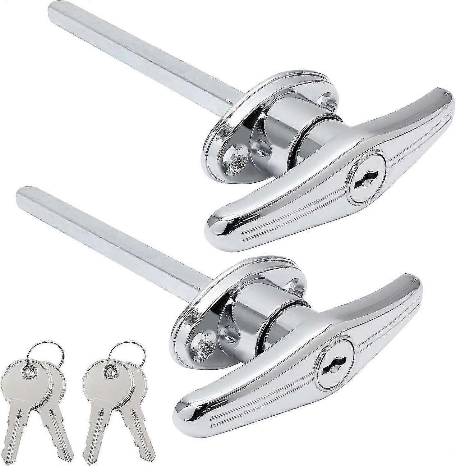 Truck Cap Locking T-Handles 2 Pack Camper Topper Lock, Silver T Handle ...