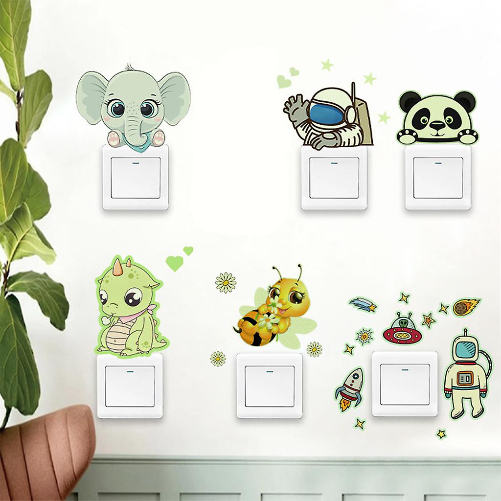 Luminous Stickers Home Decoration Decals Cartoon Switch Reminder ...