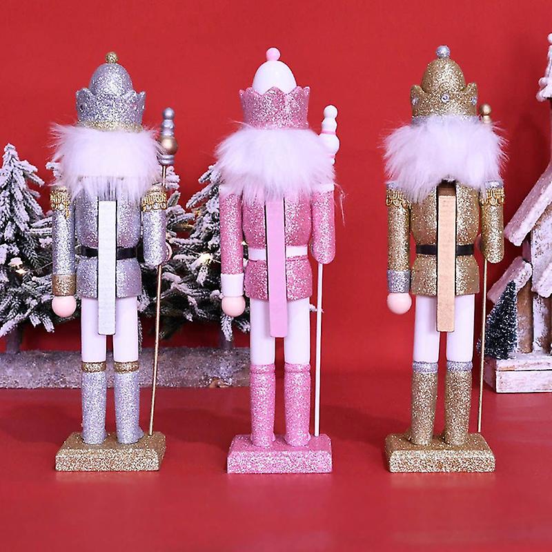 30cm Christmas Wooden Crafts Nutcracker Puppet Soldier Home Tabletop ...