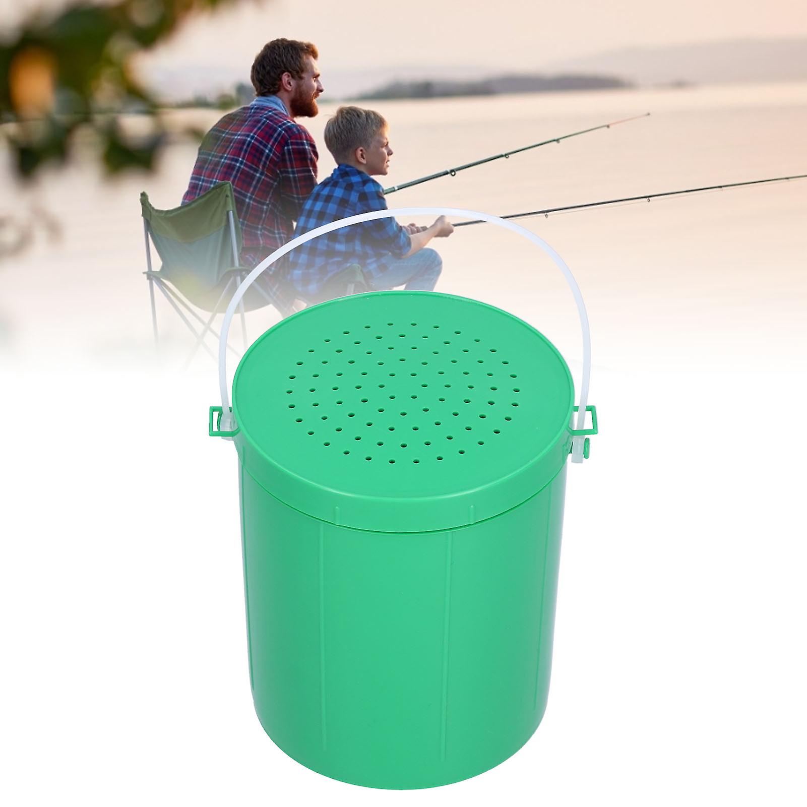 Plastic Portable Lure Fishing Bait Earthworms Bucket Breathable Vent ...