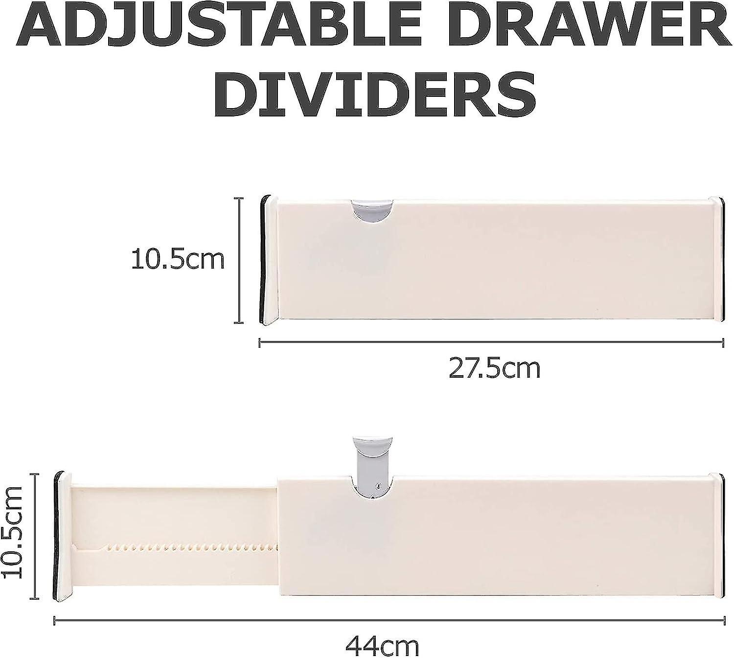 Organizer Drawer Divider, Set of 4 Adjustable Drawer Dividers for ...