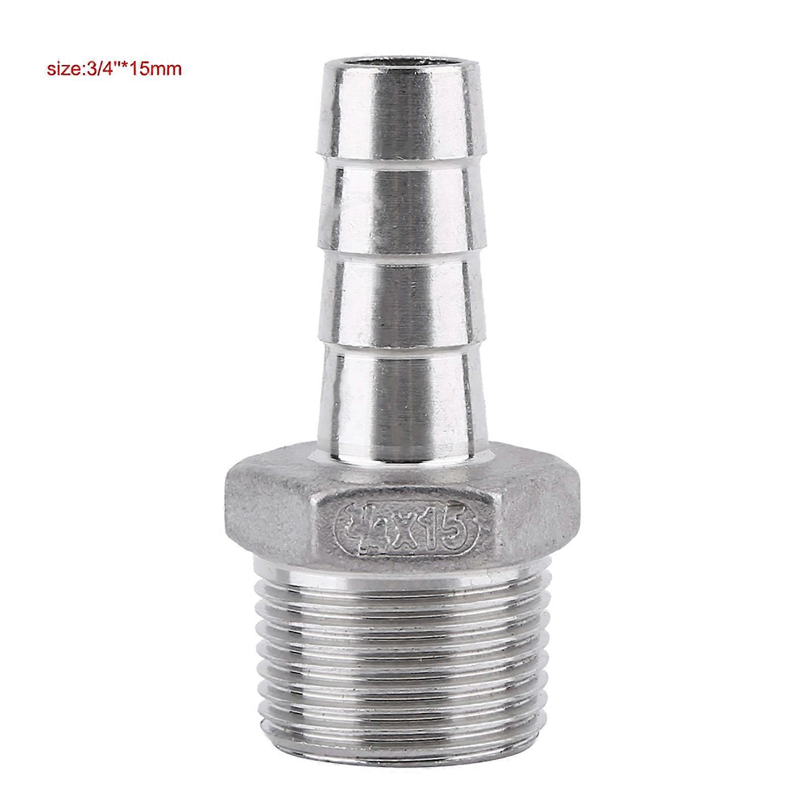 Stainless Steel Male Thread Pipe Fitting Barb Hose Tail Connector (3/4 ...