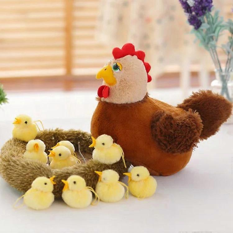 14 Inch Plush Egg Laying Hen Chicken with Zippered Belly, Henhouse and ...