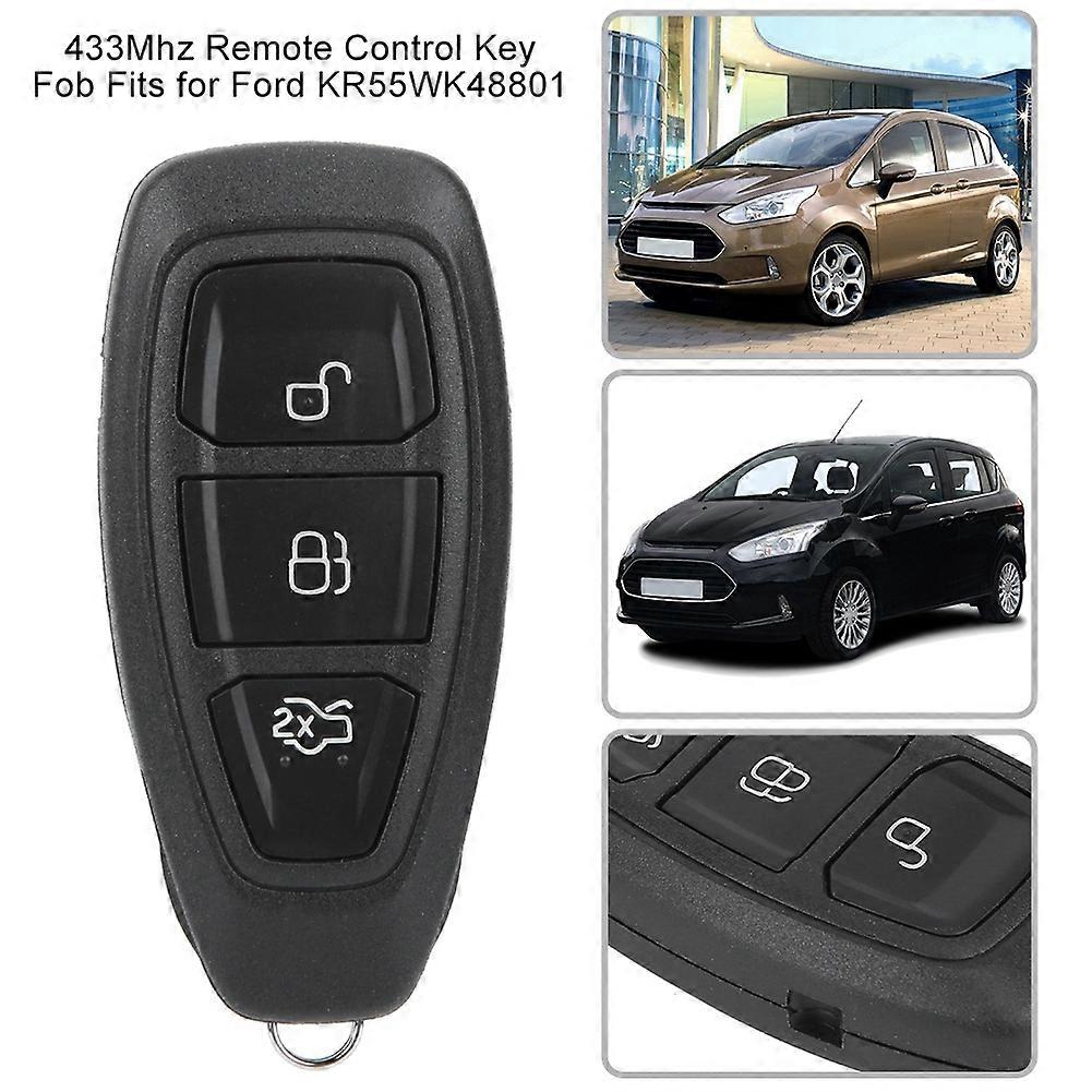 3 Buttons 433Mhz Remote Control Key Fob Fits for Ford KR55WK48801 ...