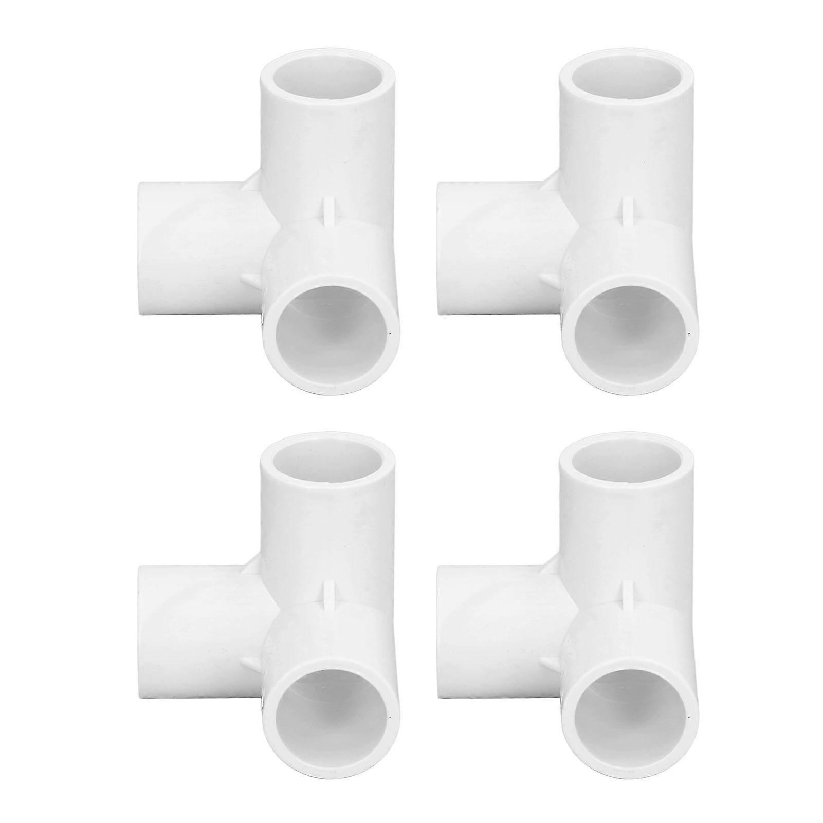10PCS 3 Way Pipe Fittings PVC Plastic Right Angle Tee Corner Connector ...