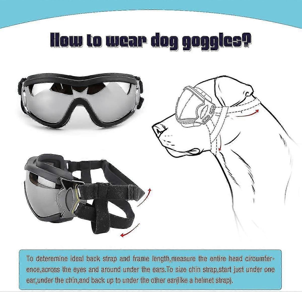 Dog Goggles Uv Protection Waterproof Windproof Eye Protection For Large ...