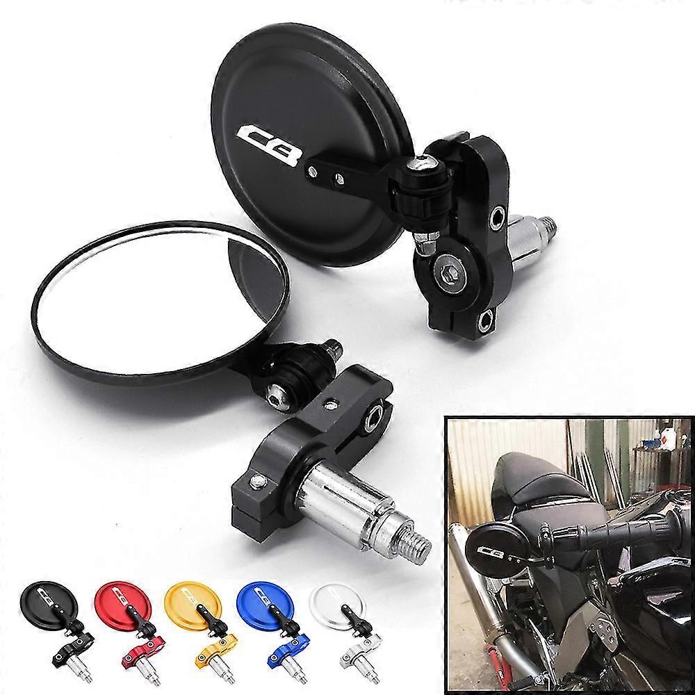 Motorcycle Mirrors 3 Inch Round Folding Bar End Side Mirrors For Honda ...