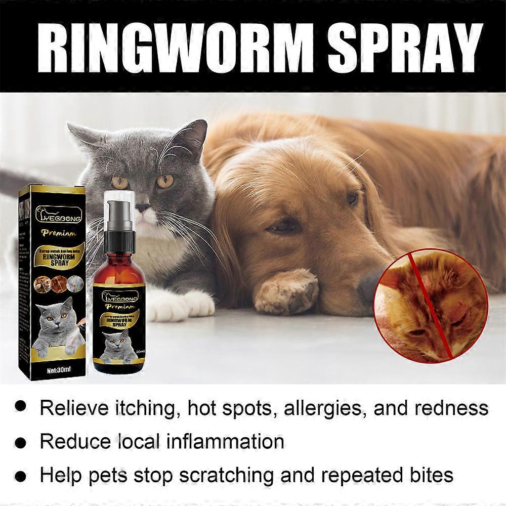 30ML Cat Ringworm Spray Skin Disease Itching Mite Relieve Ringworm ...
