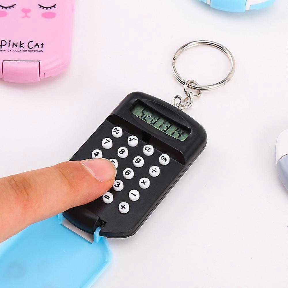 Mini Calculator Cute Cartoon with Keychain 8 Digits Display Portable ...