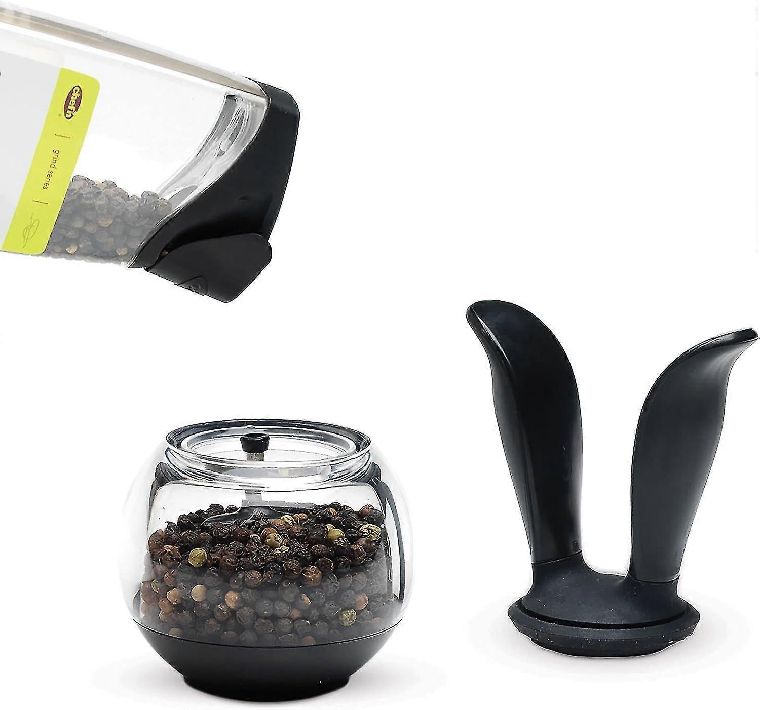 Pepper Grinder, One Handed Refillable Pepper Mill, Adjustable From ...