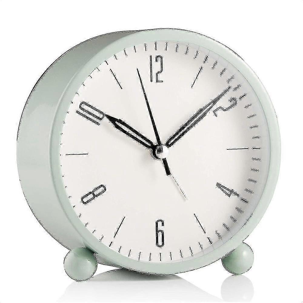 Round Alarm Clock Non Ticking, Battery Operated And Light Function ...