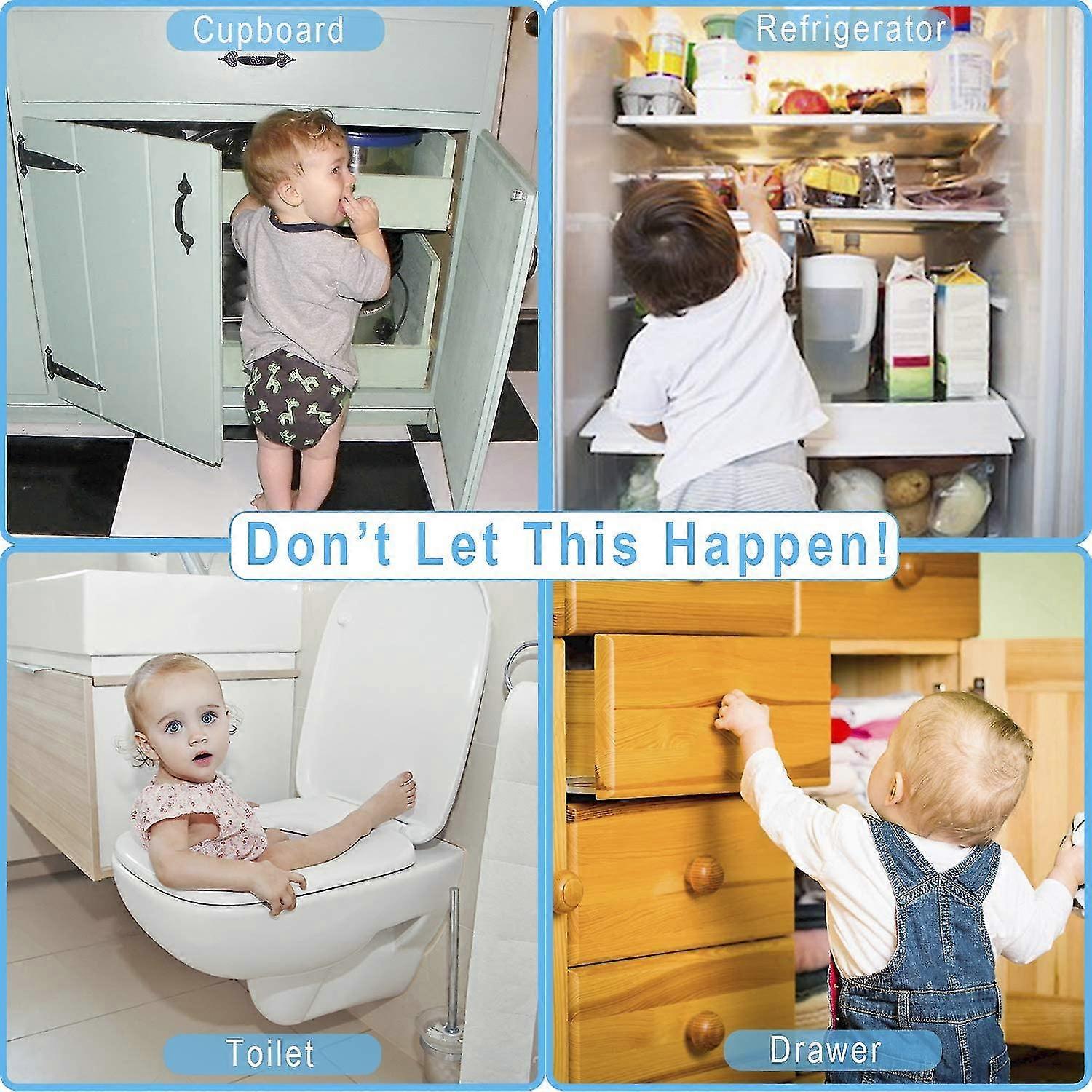 Baby Safety Lock(improved), Set Of 6 Child/baby Cupboard Locking ...