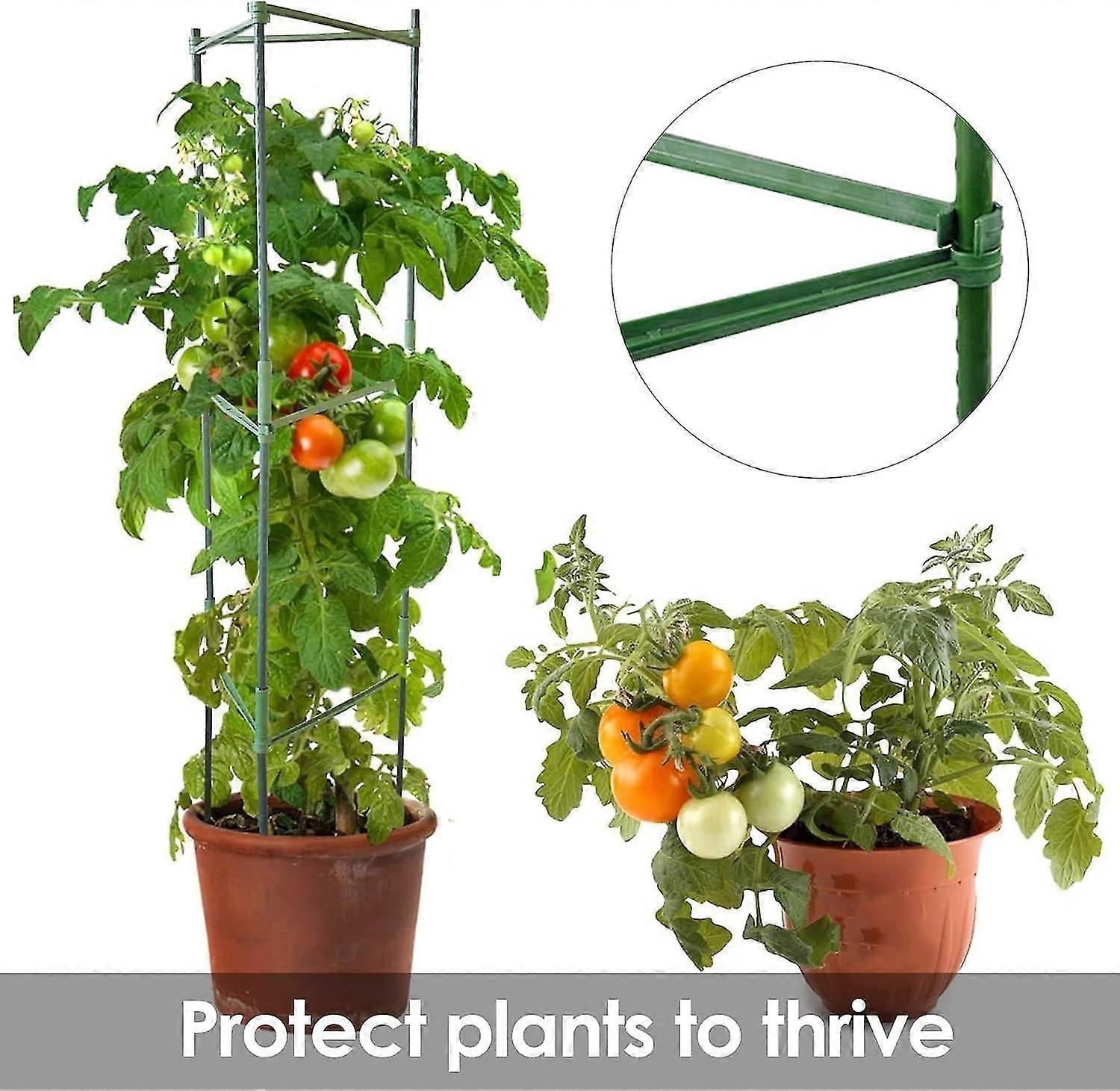 30 Pack Tomato Cage Garden Stake Support Vegetable Trellis Rod Supports ...