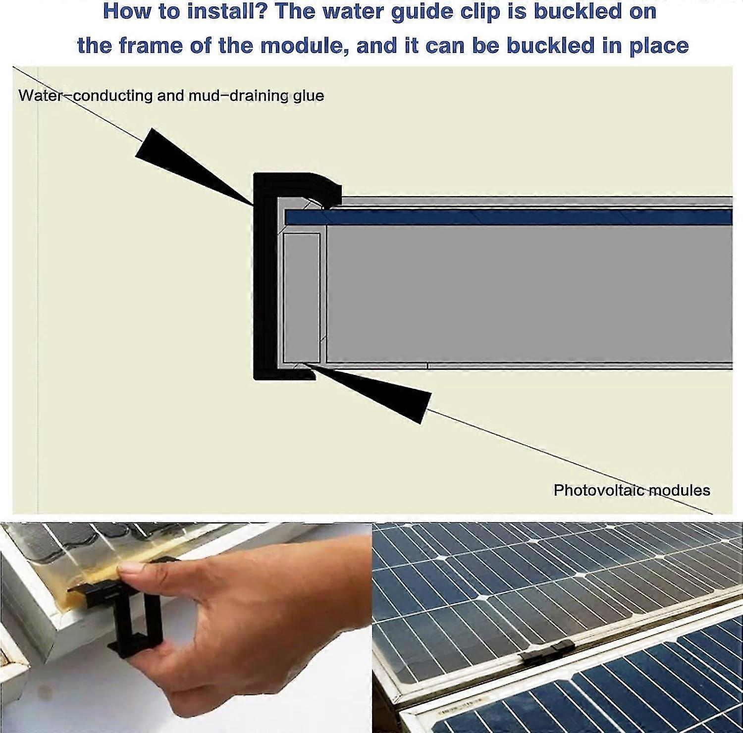 Solar Panel Water Drain Clips,cleaning Clips 10pcs Solar Panel Water ...