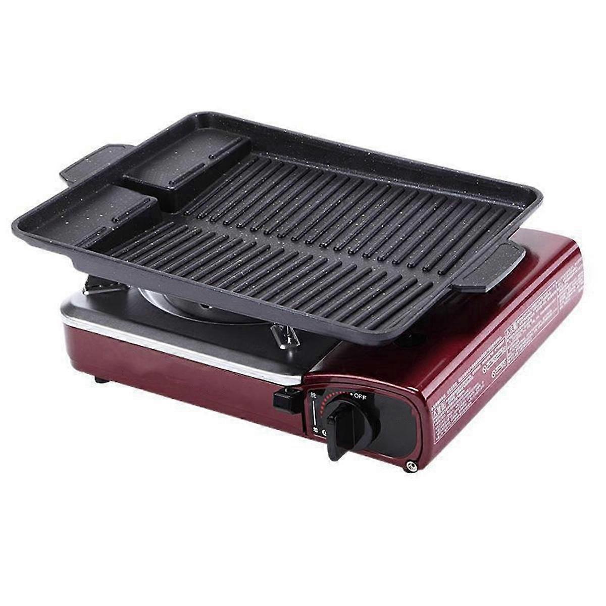 Portable Korean BBQ Grill Pan Non-Stick Grill Plate Butane Gas Stove ...
