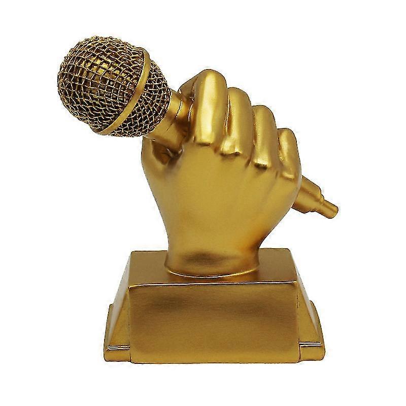 Golden Microphone Trophy - Small Resin Singing Award Trophy Karaoke ...
