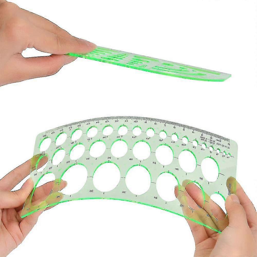 Cirkelmallar som mäter geometri linjal plast geometrisk ritning målning ...