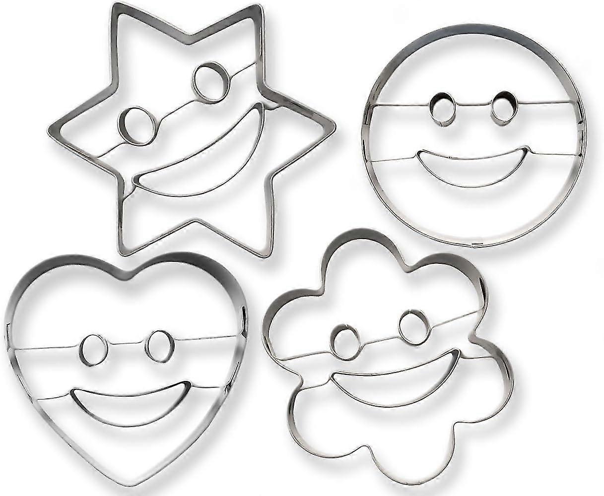 4 Cookie Cutters, Smile Biscuit Moulds, Chips For Funny Pastry, Emoji ...