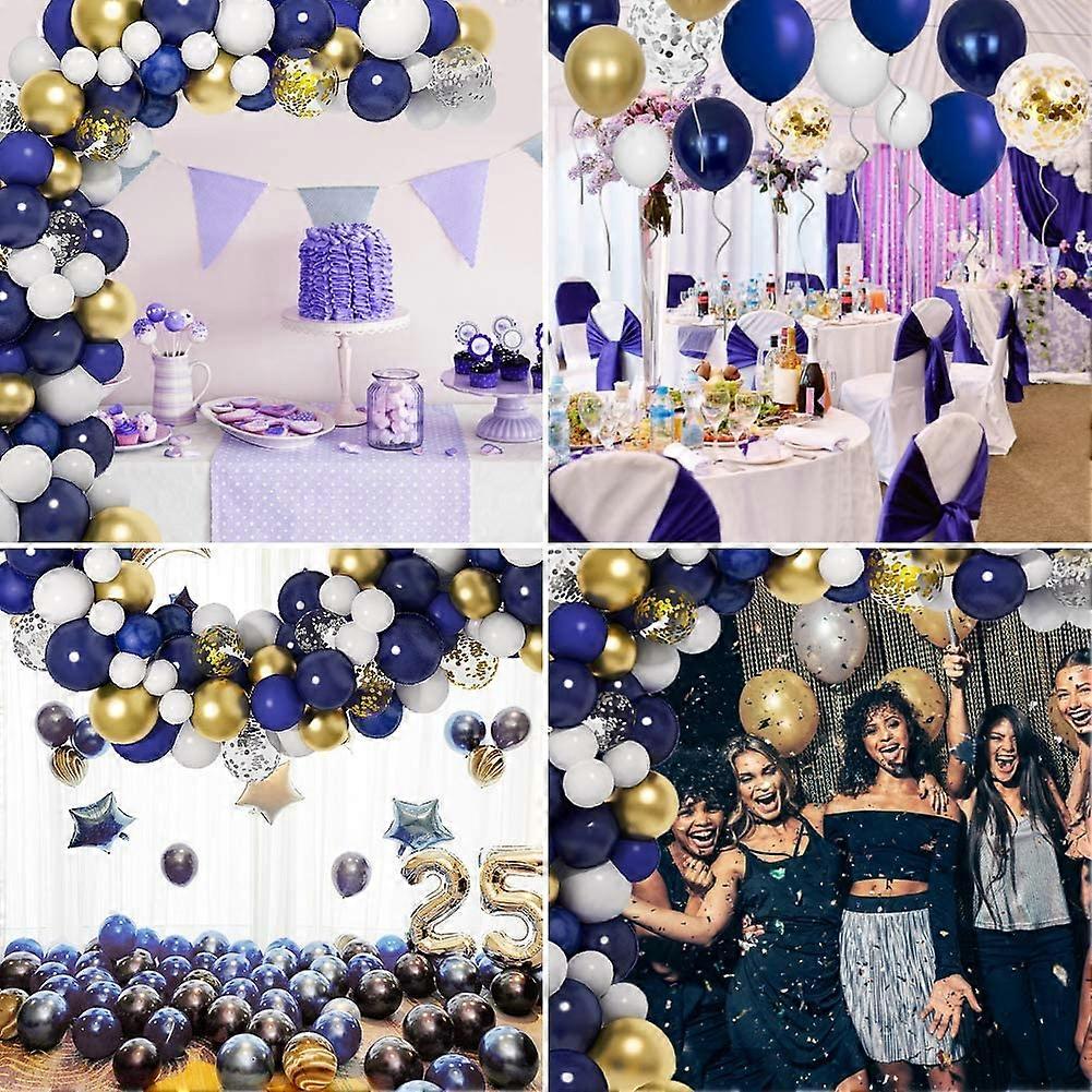128 Pcs Navy Blue Balloon Arch Kit, Navy And Gold Balloon Garland Kit, Blue And Gold Balloons ...