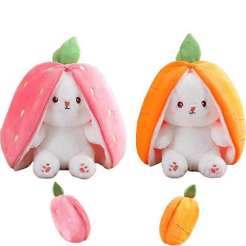 Cute Rabbit Transform Fruit Plush Toy Easter Bunny Stuffed Animal for ...