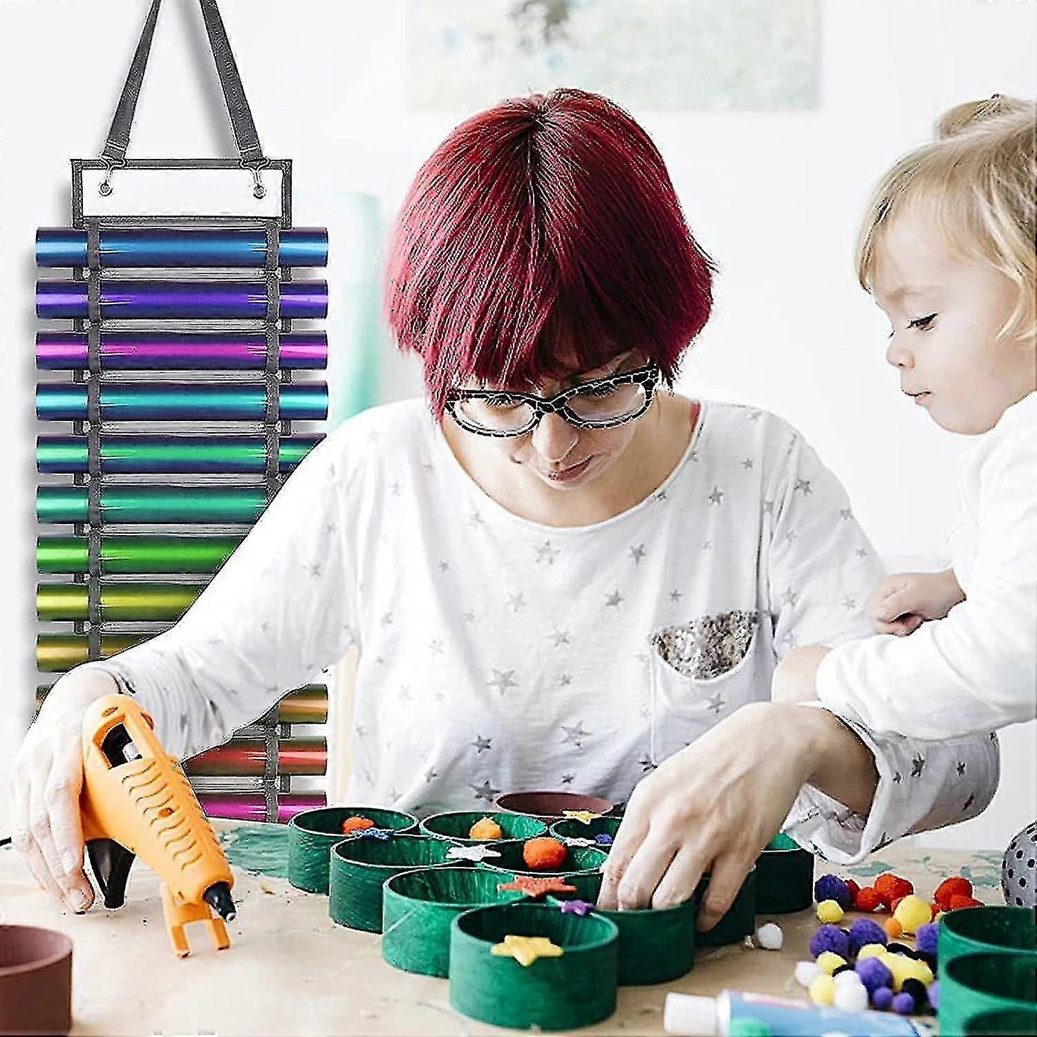 Vinyl Storage Rack, 24 Holes Vinyl Roll Holder Vinyl Organizers Craft ...