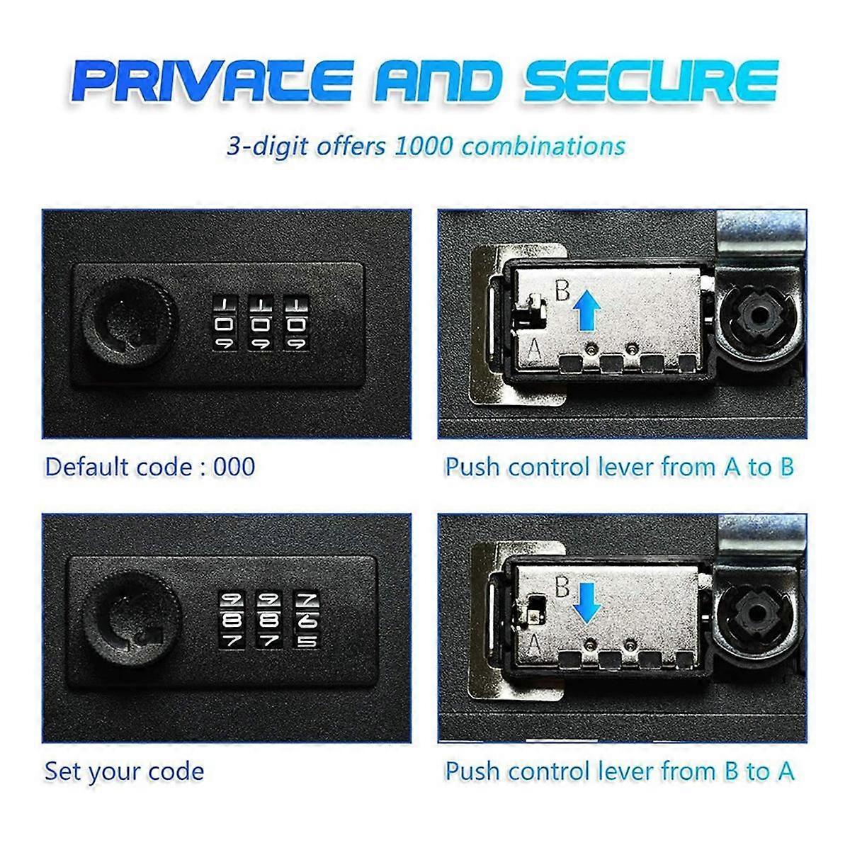 Combination Key Cabinet 20 Key Hooks Key Box Wall Mounted Locking Key ...