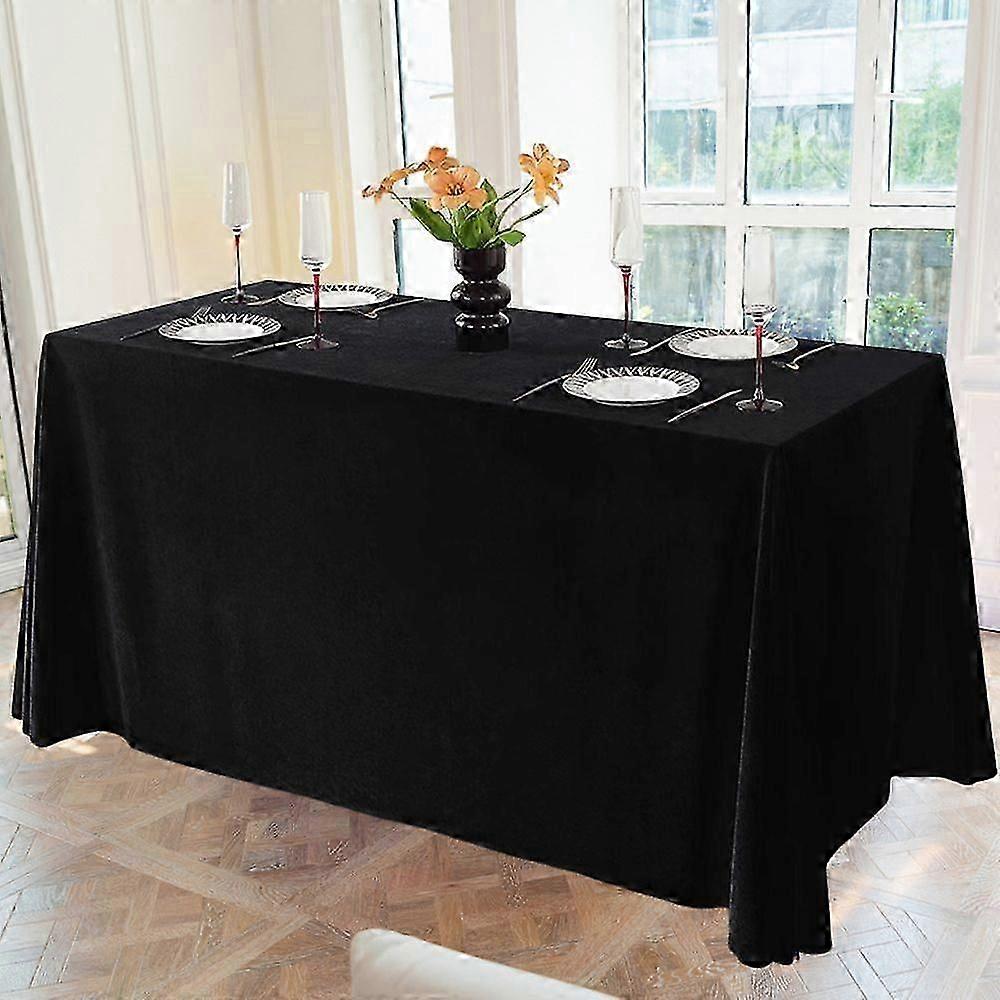 Tablecloth Oblong Shape Pure Color Easy Care Velvet Table Protection ...
