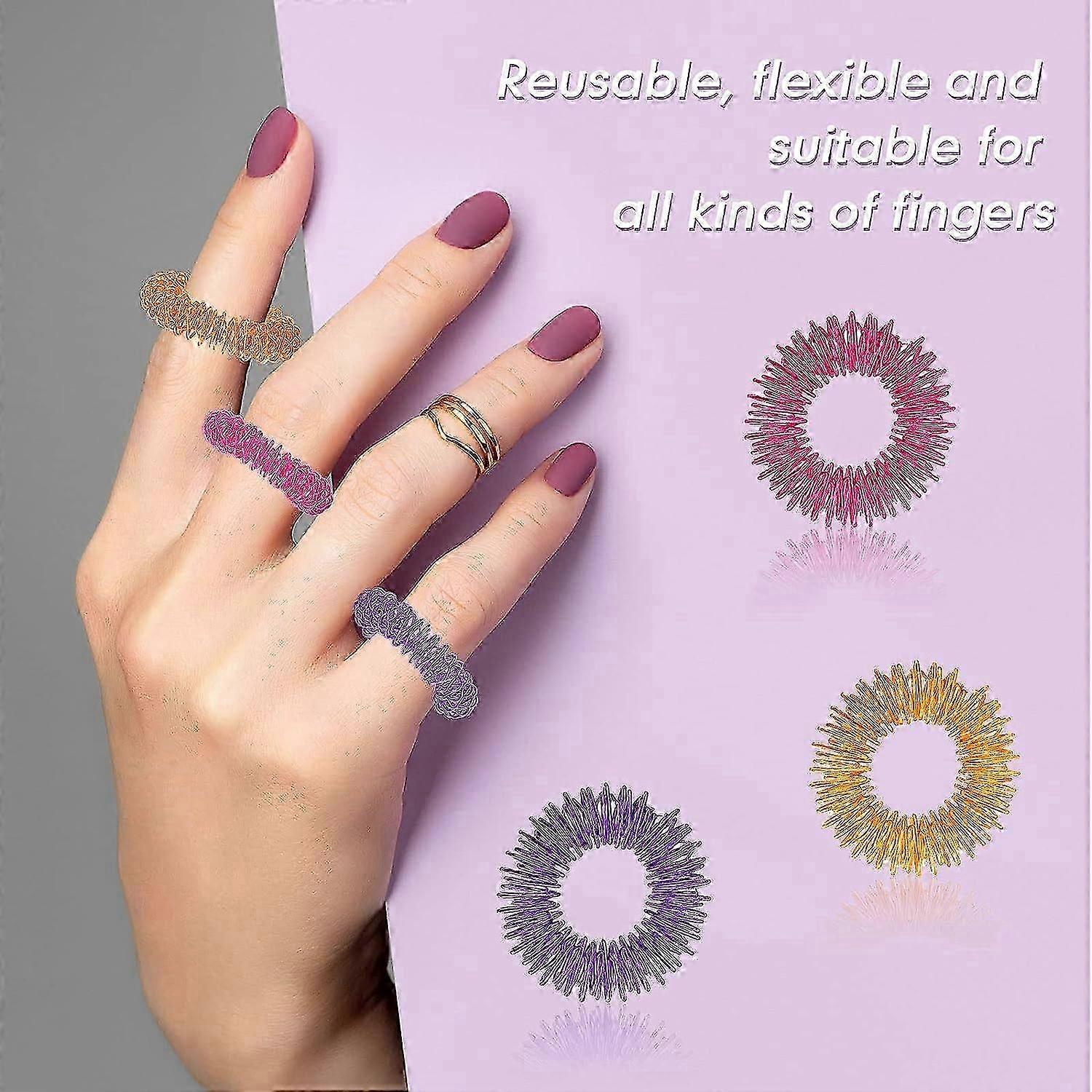 Acupressure Rings for Stress Relief - 30 Pack Spiky Sensory Finger ...