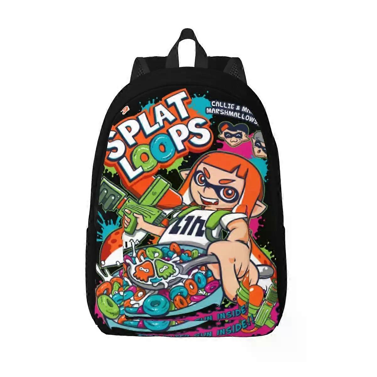 Splat Loops Backpack Middle High School Student Splatoon Squid Ink Game ...