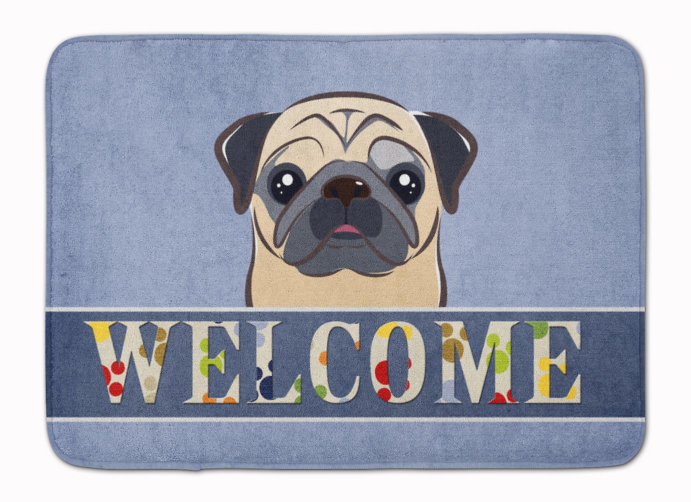 Carolines Treasures BB1448RUG Fawn Pug Welcome Machine Washable Memory ...