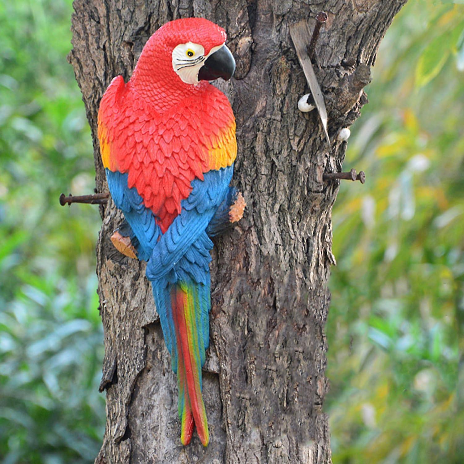 Parrot Decoration for Outdoor Patio, Large Realistic Parrot Statue for ...